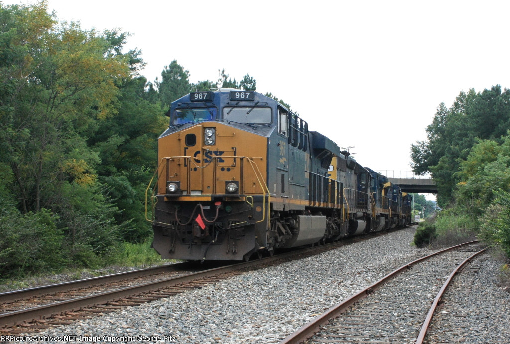 CSX 967 and train X787